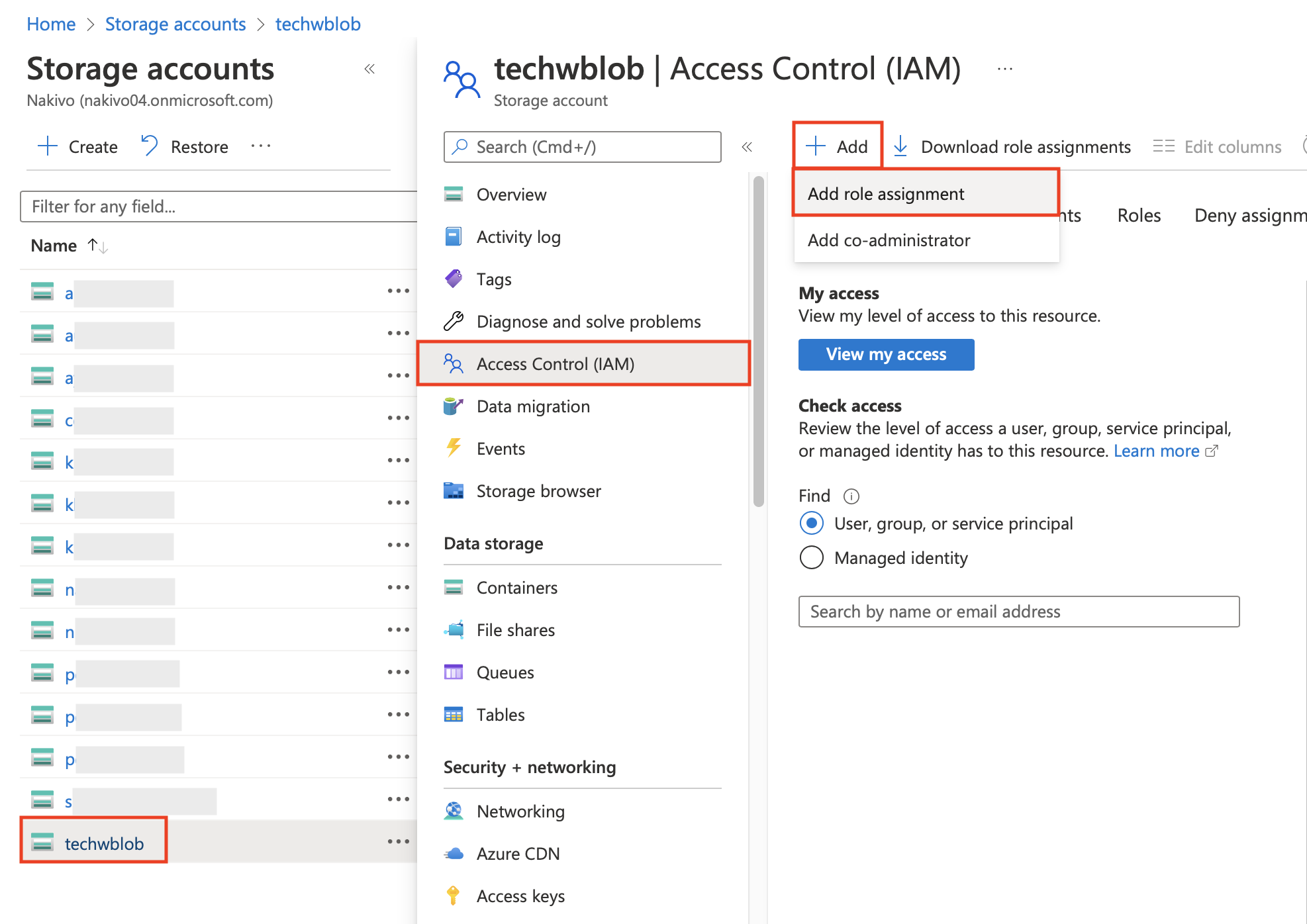 Adding Microsoft Azure Storage Accounts